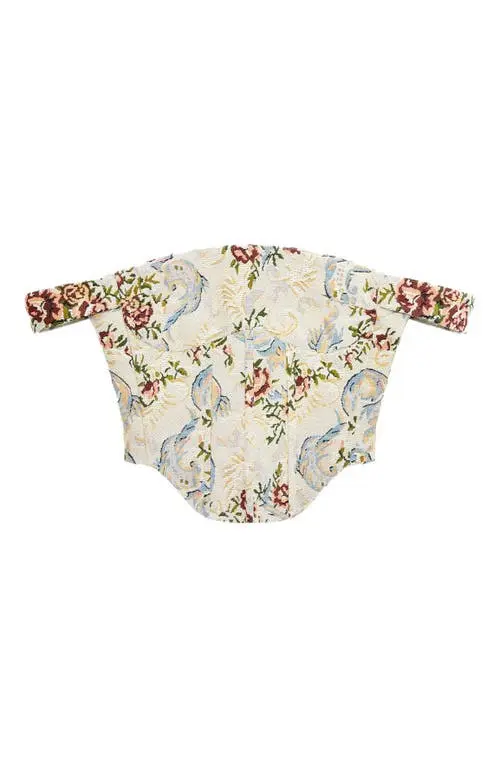 Manière De Voir Floral Jacquard Bardot Corset Top - Beige