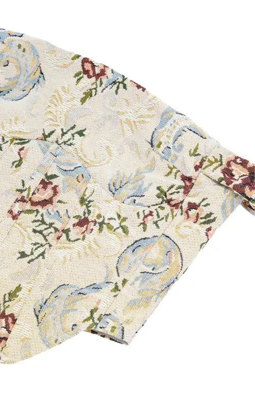 Manière De Voir Floral Jacquard Bardot Corset Top - Beige