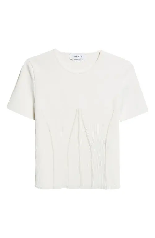 Alexander McQueen Ribbed T-shirt - Ivory
