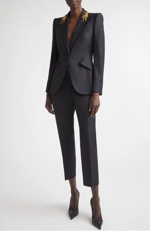 Alexander McQueen Wool Cigarette Trousers - Black