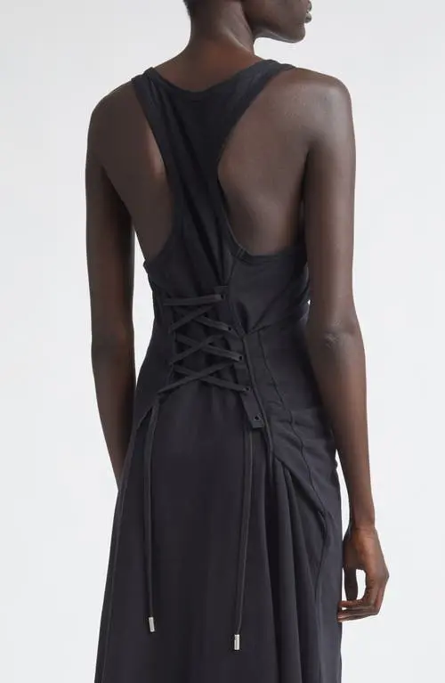 Alexander McQueen Ruched Cotton Jersey Tank Dress