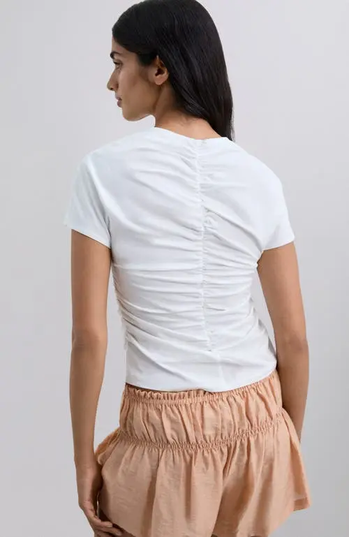 SCALPERS Gathered Slim Fit Tee - White