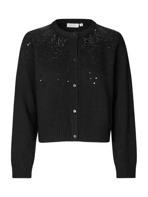 MASAI COPENHAGEN Malitana Sequined Button-front Cardigan