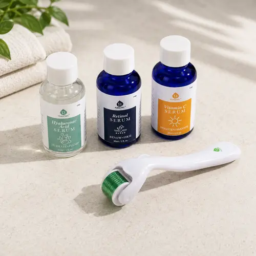 PURSONIC Derma Roller & Anti-aging Serum Trio