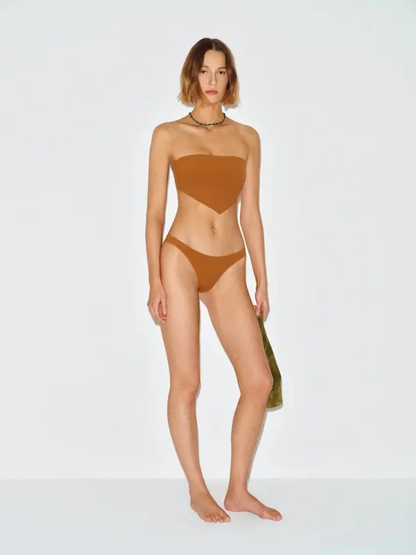 REFORMATION Amalfi Bikini Top - Gold