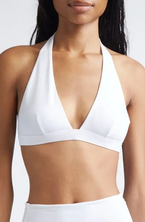 Max Mara Jersey Halter Bikini Top - White