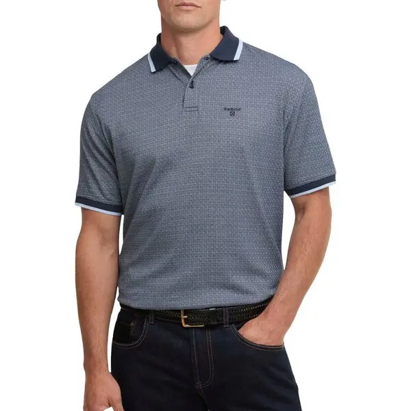 Barbour Texture Polo - Navy
