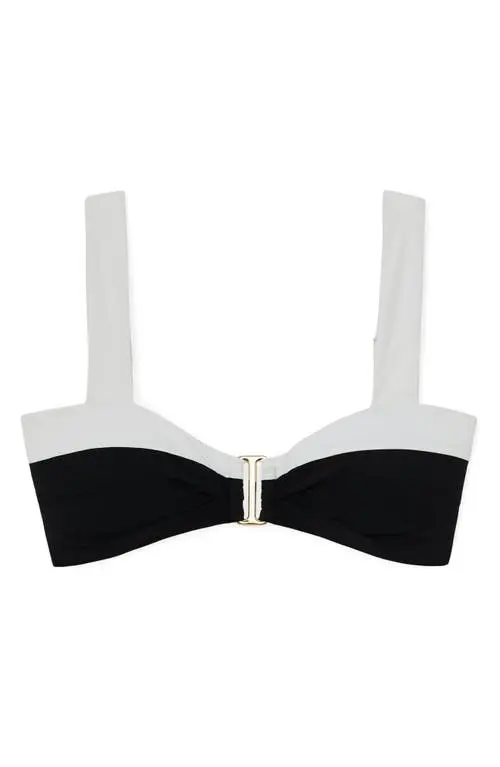 REISS Abby Bikini Top - Black/ivory