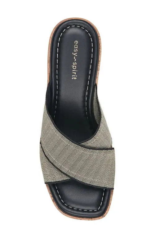 Easy Spirit Fawn Wedge Slide Sandal Wide Width - Blk01