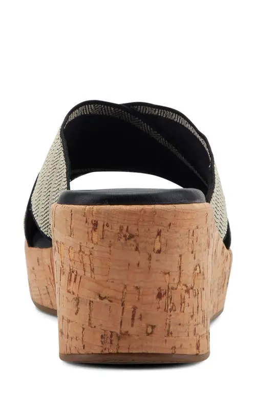Easy Spirit Fawn Wedge Slide Sandal Wide Width - Blk01