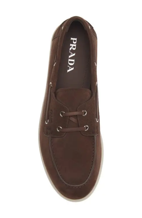 Prada Suede Boat Shoe - Moro