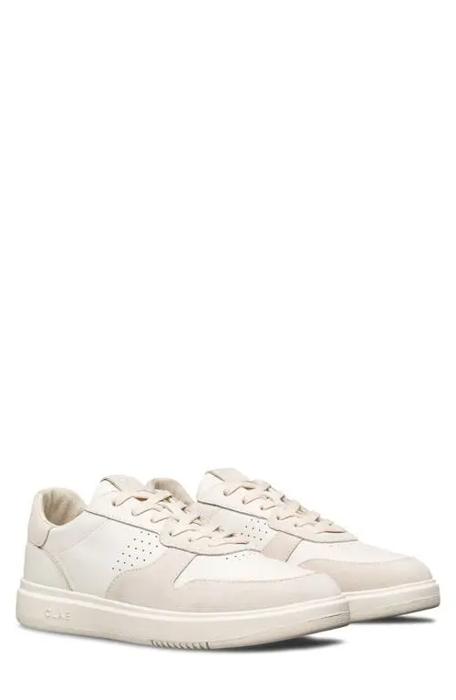 Clae Moses Leather Sneakers - Triple Off White Leather