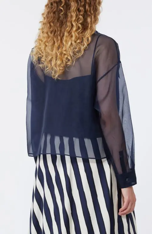 Max Mara Colomba Long-sleeve Silk Button-up Shirt