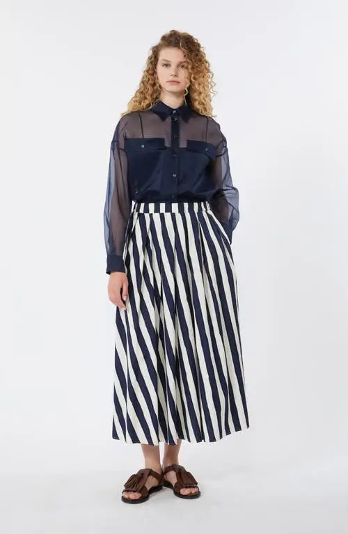 Max Mara Colomba Long-sleeve Silk Button-up Shirt