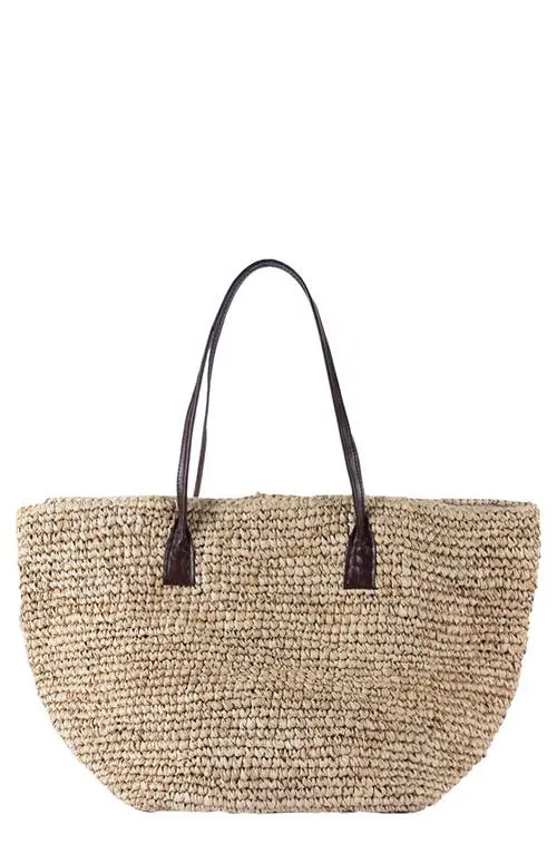 JELAVU Woven Raffia Tote - Natural