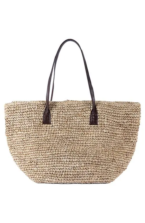 JELAVU Woven Raffia Tote - Natural
