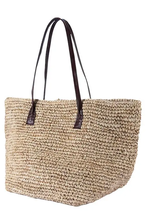 JELAVU Woven Raffia Tote - Natural