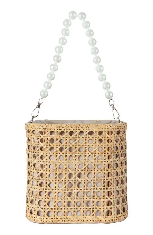 JELAVU Amalfee Rattan Shoulder Bag - Natural/pearl