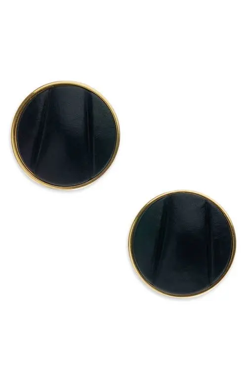 Chloé Pleats Leather Clip-on Earrings - Black