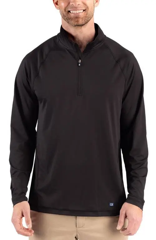 Cutter & Buck Prospect Epic Confidence Featherlight Performance Quarter Zip Pullover - Black
