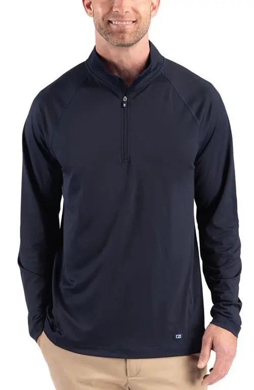 Cutter & Buck Prospect Epic Confidence Featherlight Performance Quarter Zip Pullover - Navy Blue