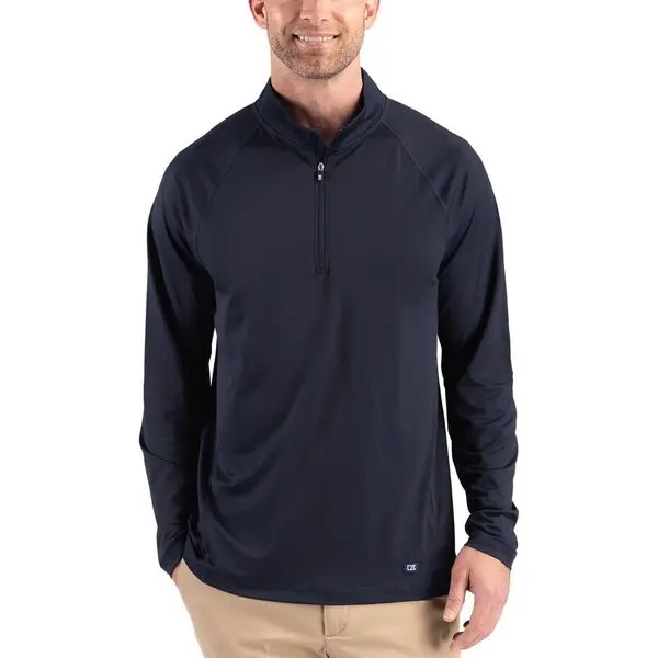 Cutter & Buck Prospect Epic Confidence Featherlight Performance Quarter Zip Pullover - Navy Blue
