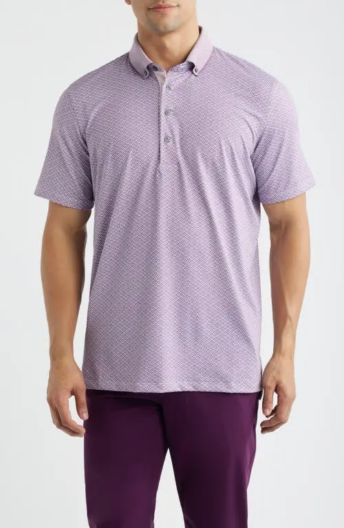 Greyson Guardian Geo Print Performance Button-down Golf Polo