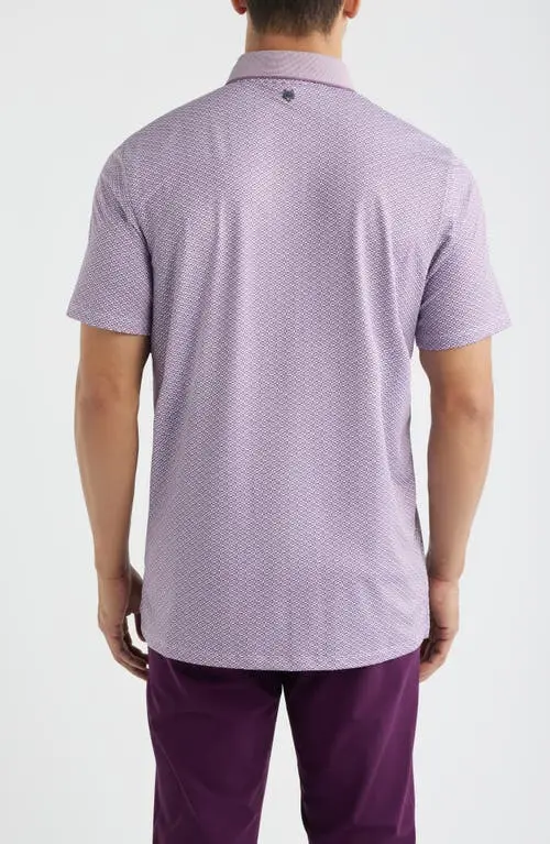 Greyson Guardian Geo Print Performance Button-down Golf Polo