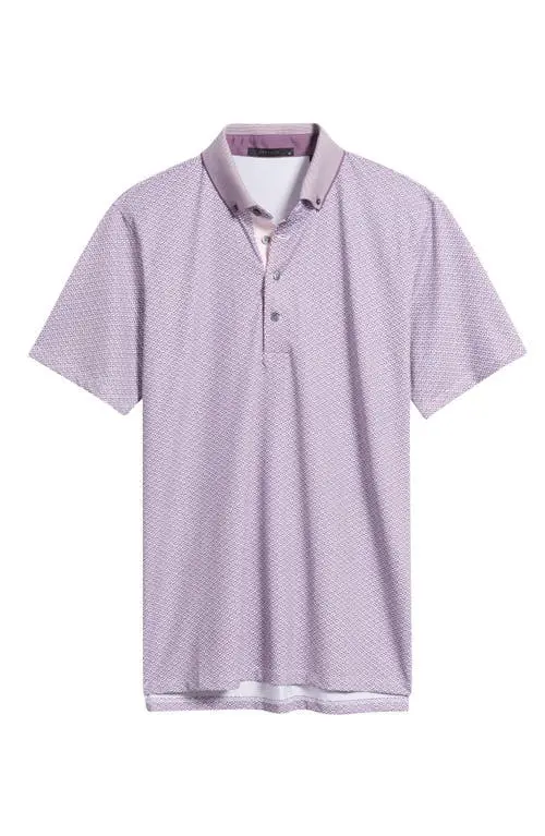 Greyson Guardian Geo Print Performance Button-down Golf Polo