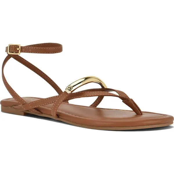 Nine West Bretta Ankle Strap Sandal - Medium Brown