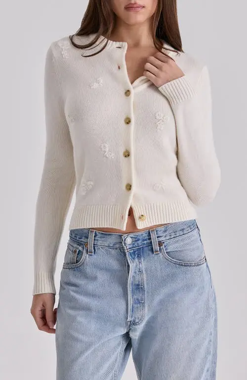 House Of Cb Wool And Cashmere Embroidered Cardigan - Ivory