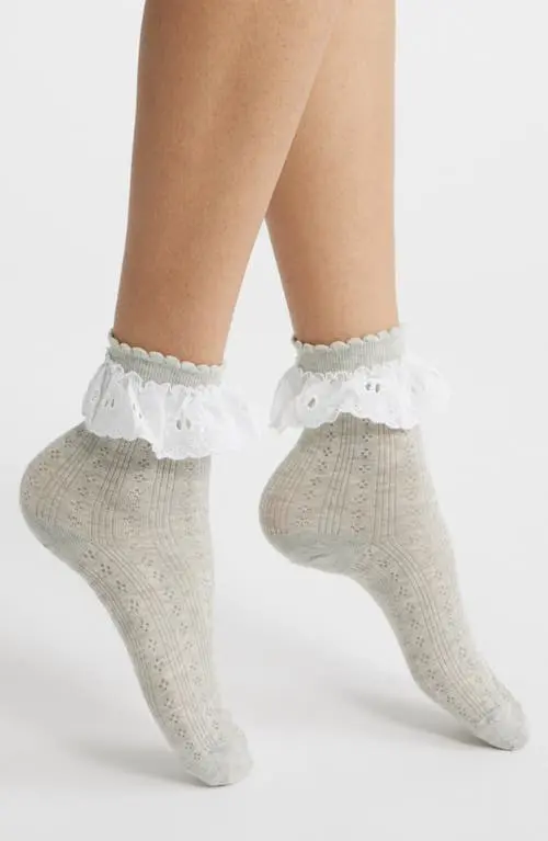 HIGH HEEL JUNGLE Bobby Lace Ankle Socks - Grey