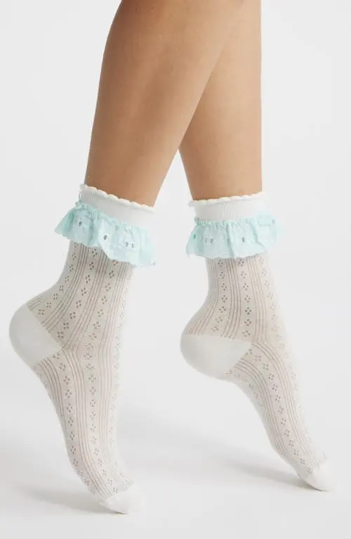 HIGH HEEL JUNGLE Bobby Lace Ankle Socks - White