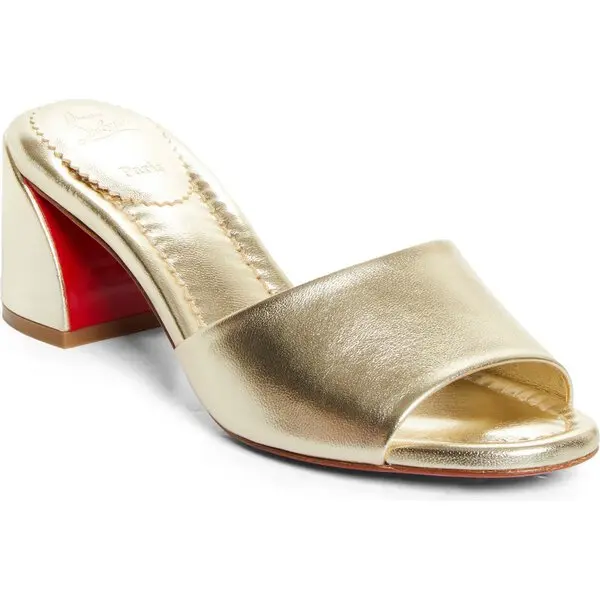 CHRISTIAN LOUBOUTIN Jane Slide Sandal - Platine/platine