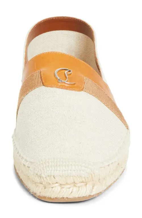 CHRISTIAN LOUBOUTIN Alfarica Toile Linen Espadrille - Version Natural