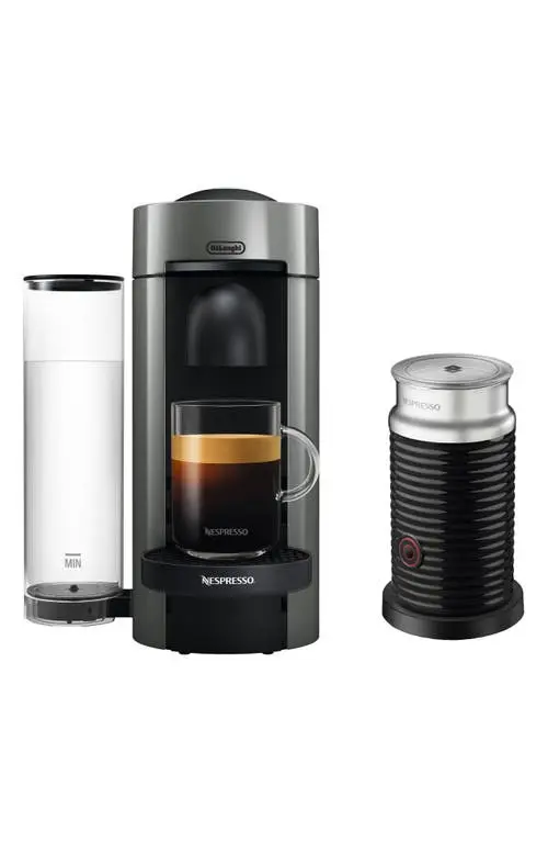 NESPRESSO Vertuoplus Coffee Machine & Aeroccino Frother Set - Gray