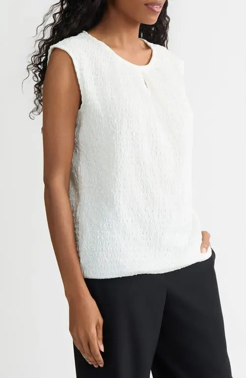 KASPER Crinkled Knit Top