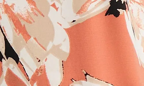 KASPER Floral Cowl Neck Top - Mandarin Multi