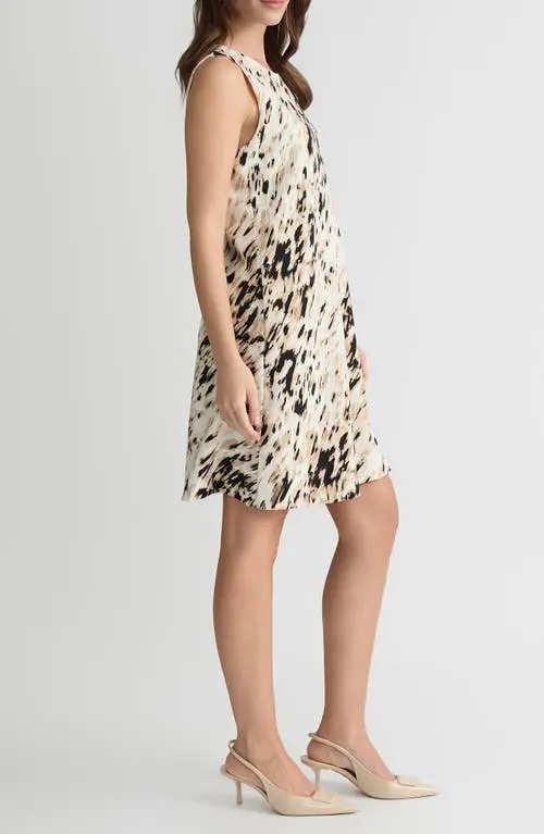 KASPER Sleeveless Abstract Print Swing Dress