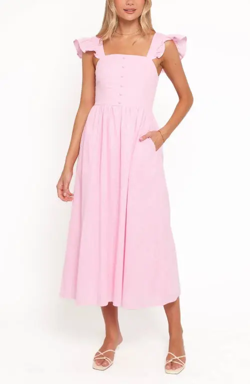 PETAL & PUP Tiarne Fit & Flare Midi Dress - Pink