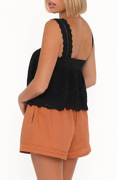 PETAL & PUP Aideen Sleeveless Eyelet Top - Black