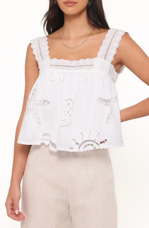 PETAL & PUP Aideen Sleeveless Eyelet Top - White