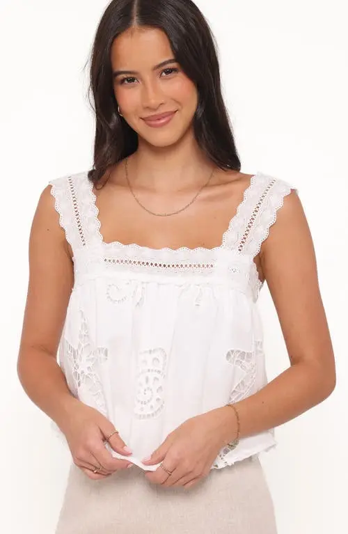 PETAL & PUP Aideen Sleeveless Eyelet Top - White