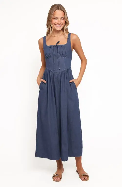 PETAL & PUP Kinslee Sleeveless Midi Dress - Denim