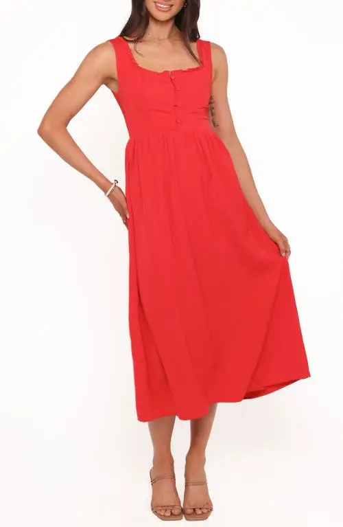 PETAL & PUP Melrose Sleeveless Midi Dress - Red