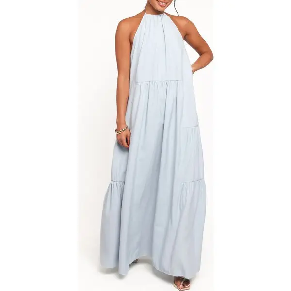 PETAL & PUP Halter Maxi Dress - Blue