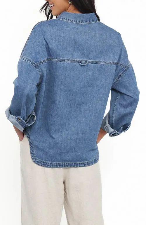 PETAL & PUP Cornelia Denim Button-up Shirt