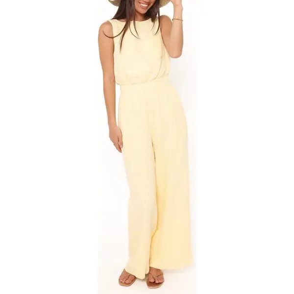 PETAL & PUP Brenna Cotton Gauze Jumpsuit - Baby Yellow