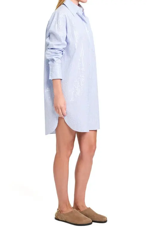 TWP Oversized Sequin Cotton Shirtdress