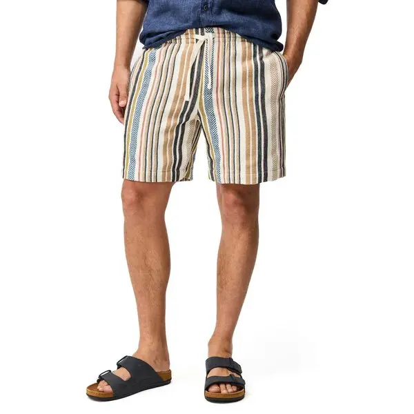 Rodd & Gunn Gifford Stripe Cotton Blend Drawstring Shorts - Kelp